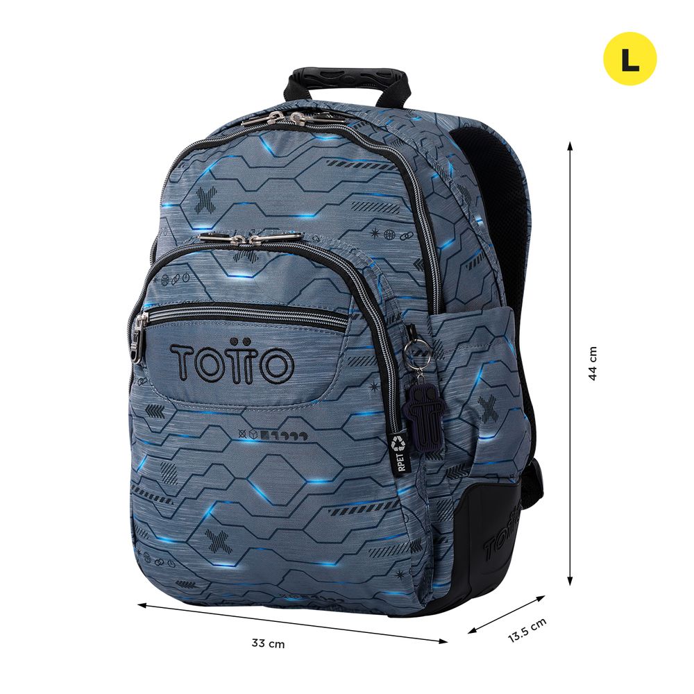 Mochila Escolar Rayol RPET Gris Clarke | Totto - TottoCL-rediseno